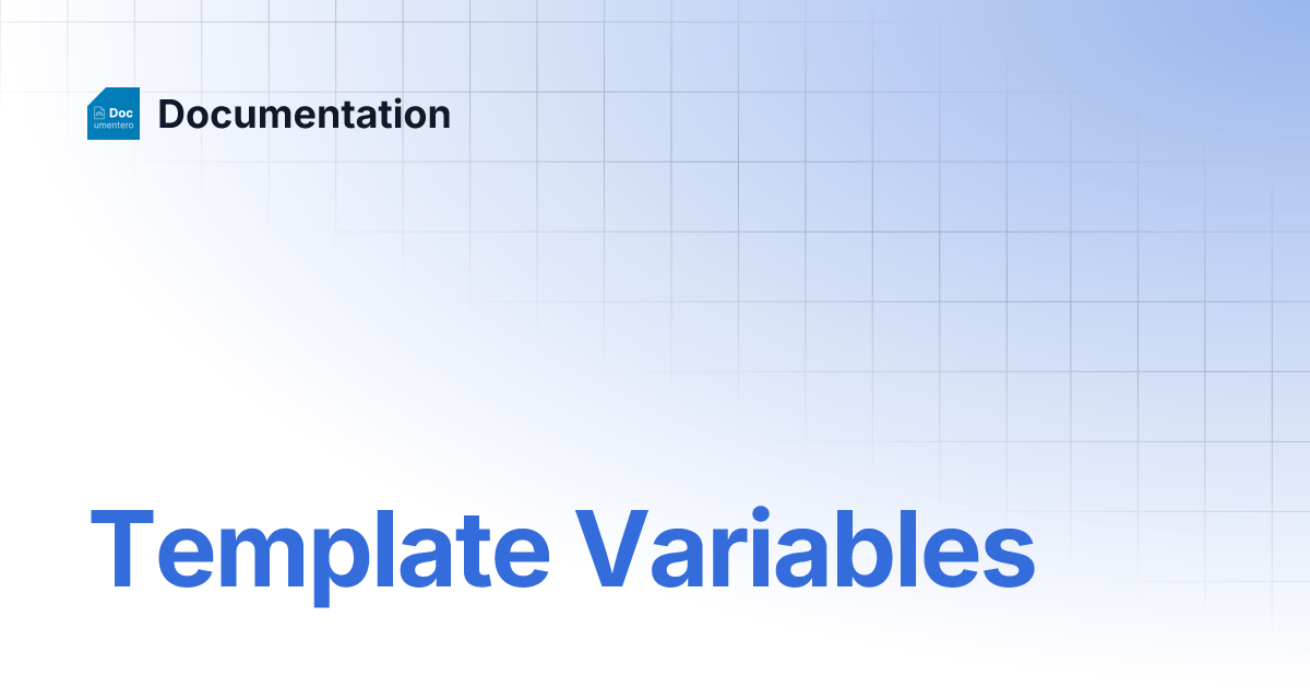 Template Variables | Documentation
