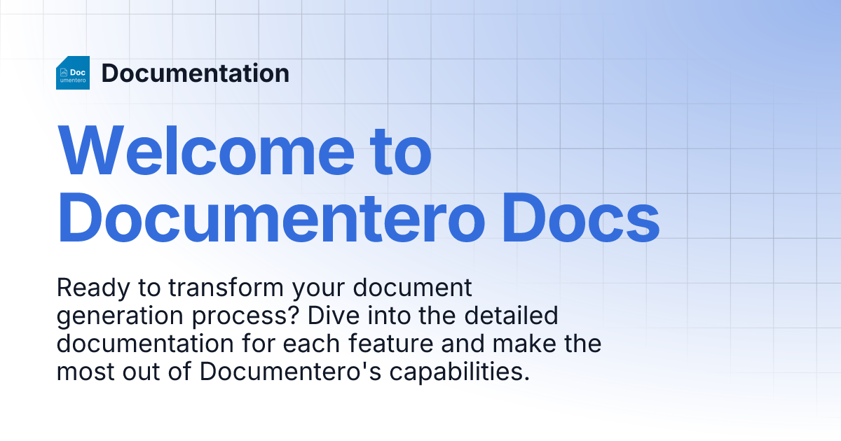 Welcome to Documentero Docs | Documentation